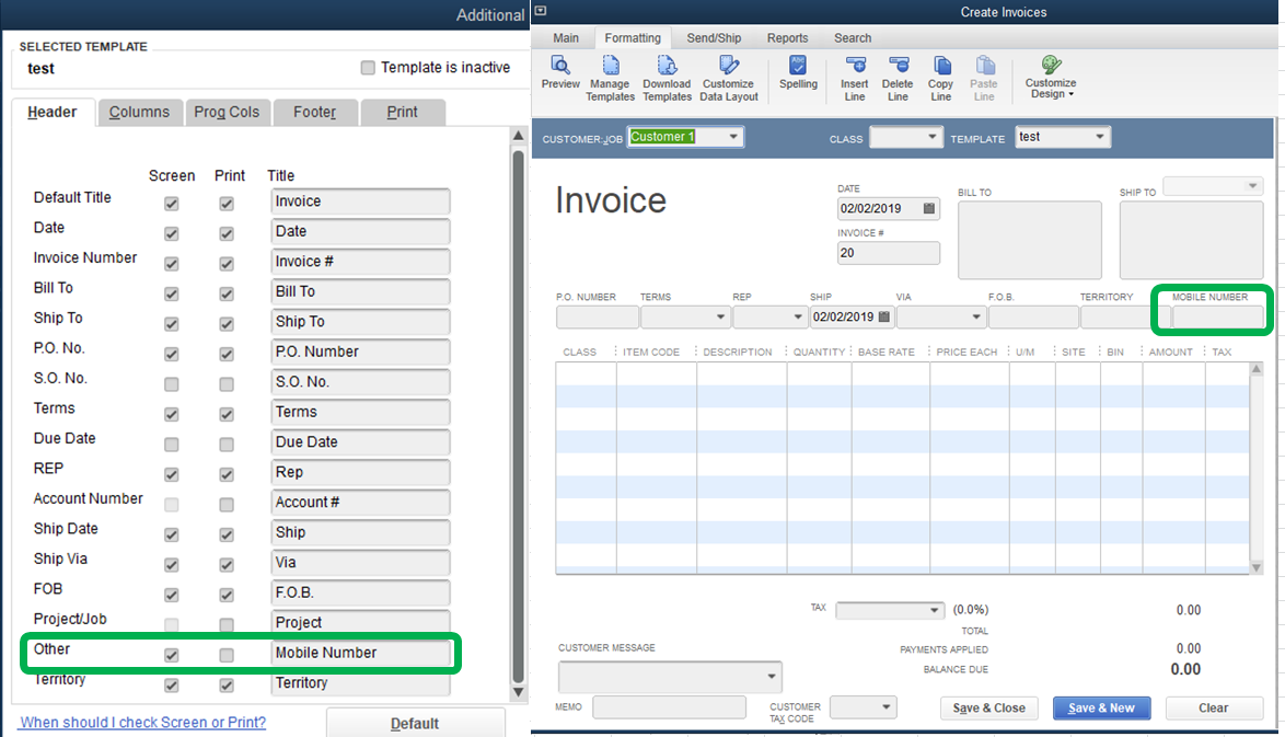 Data Fields For Templates QuickBooks Community