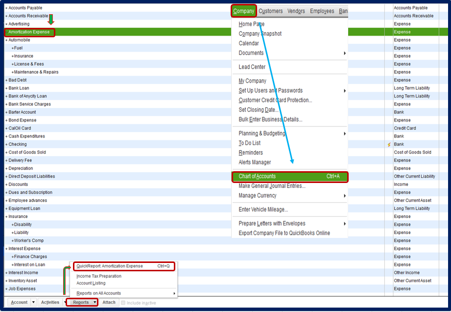 Chart Of Accounts Detail View