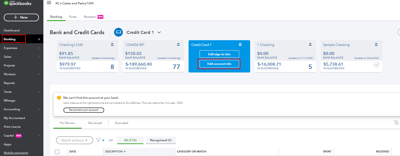 How Do I Delete A Bank Account Accidentally Attached My Personal Account To QuickBooks Now My 
