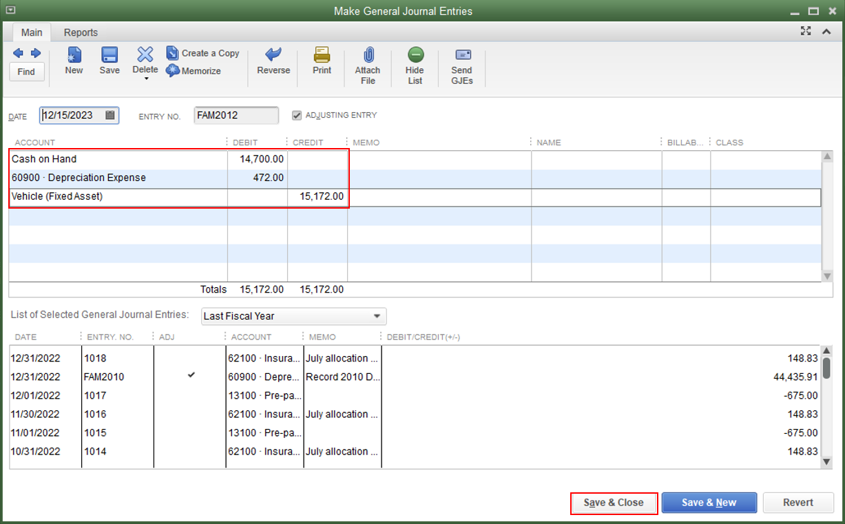 Solved Journal Entries For Fixed Asset Sale vehicle With
