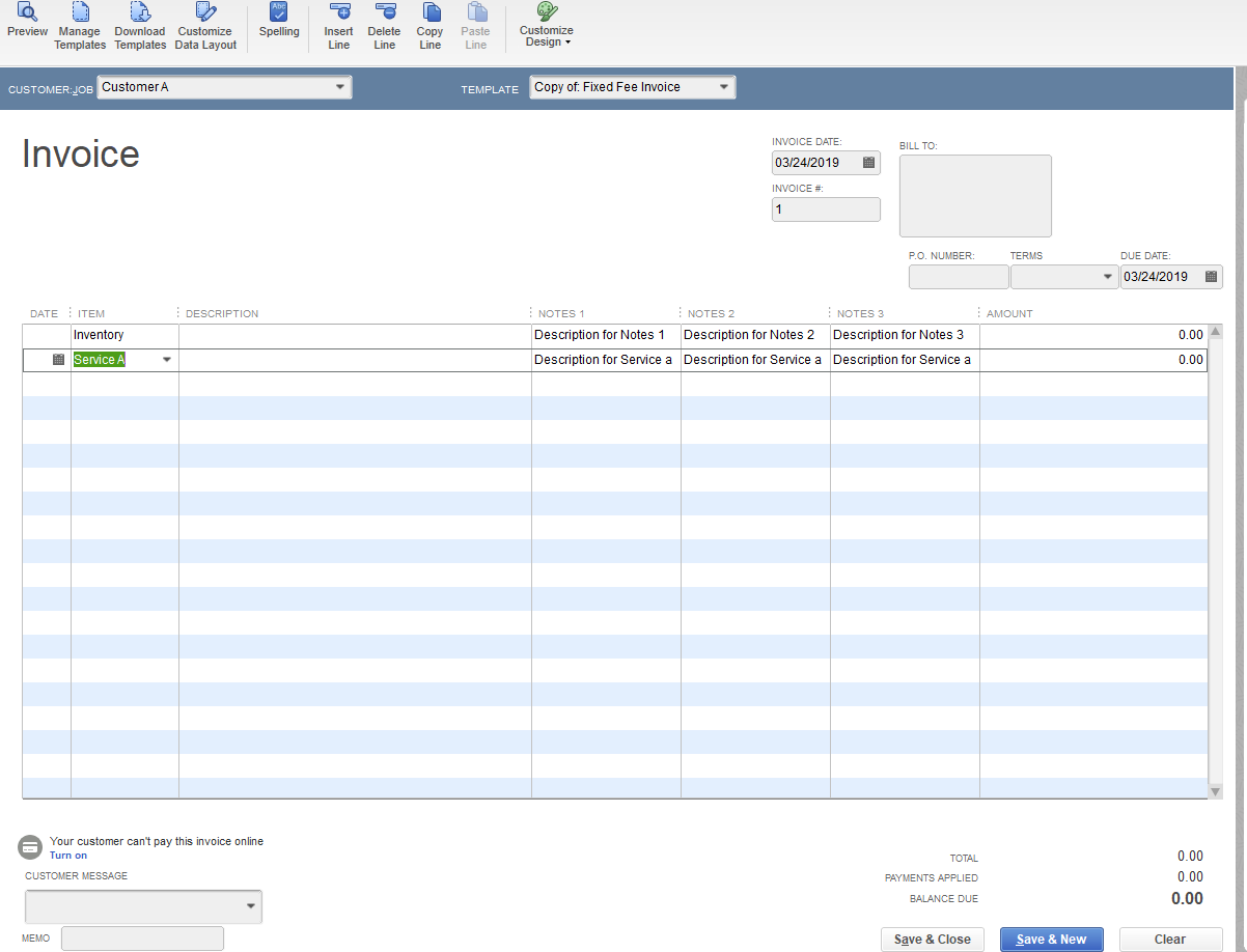 Invoice Templates For Quickbooks And Edit Template Desktop With Inside