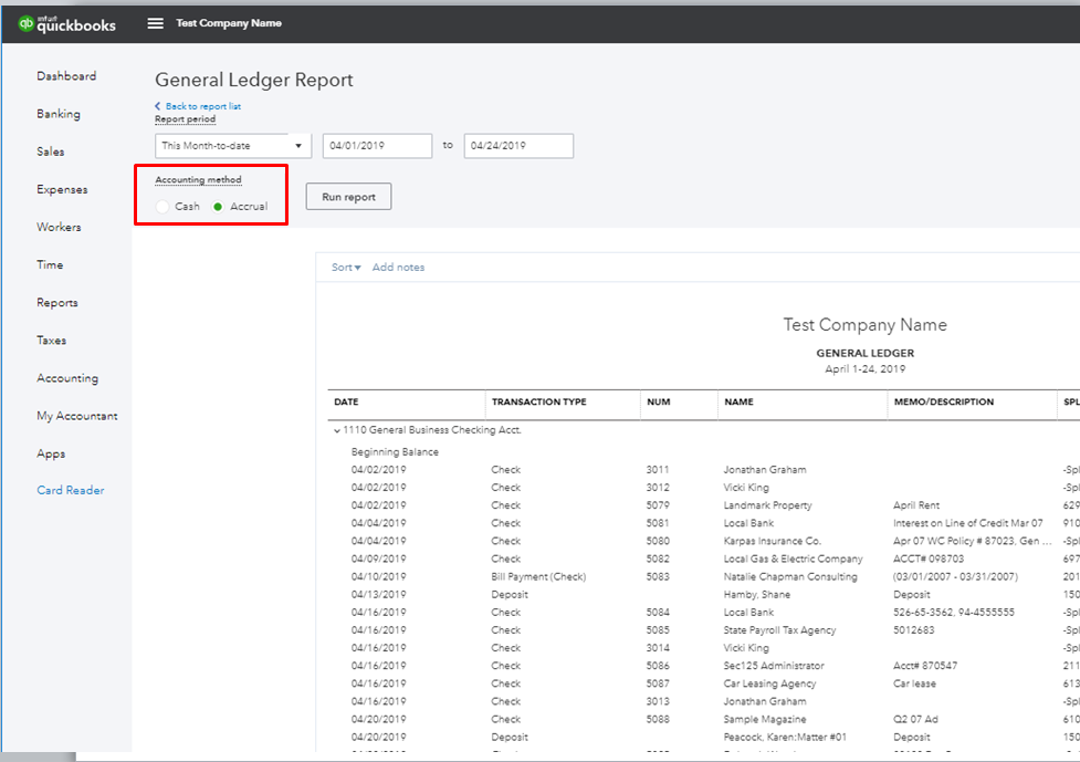 Solved QB Online Why Does General Ledger Show Different Transactions 