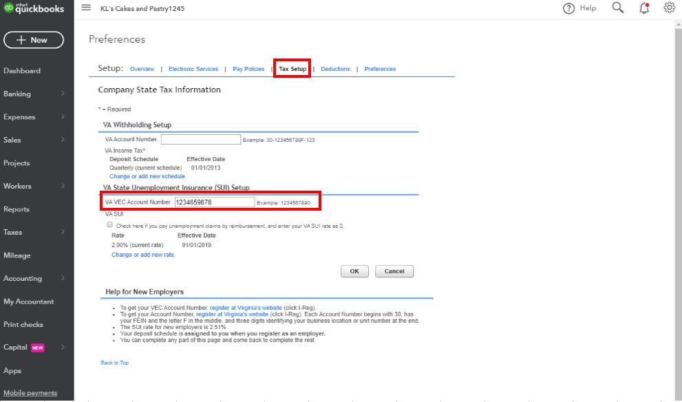 I need to change the VEC number in order to resubscribe the payroll service