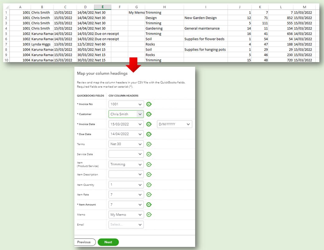 Importing invoice to QBO Error