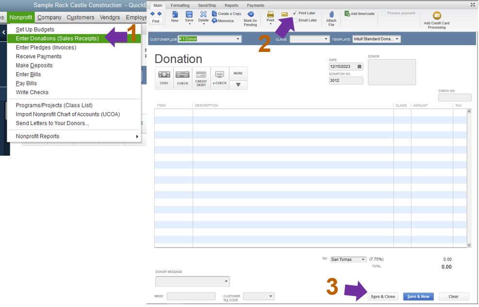 Quickbooks Donation Receipt Template Canada