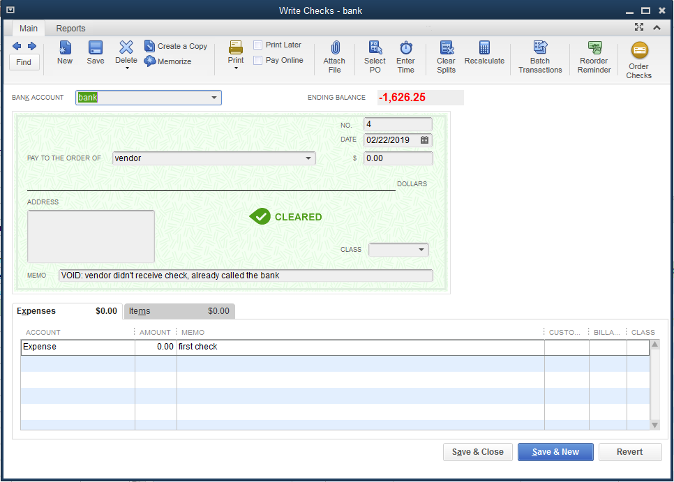 How Do You Void A Check In Quickbooks Solved Wrongly Printed Checks 