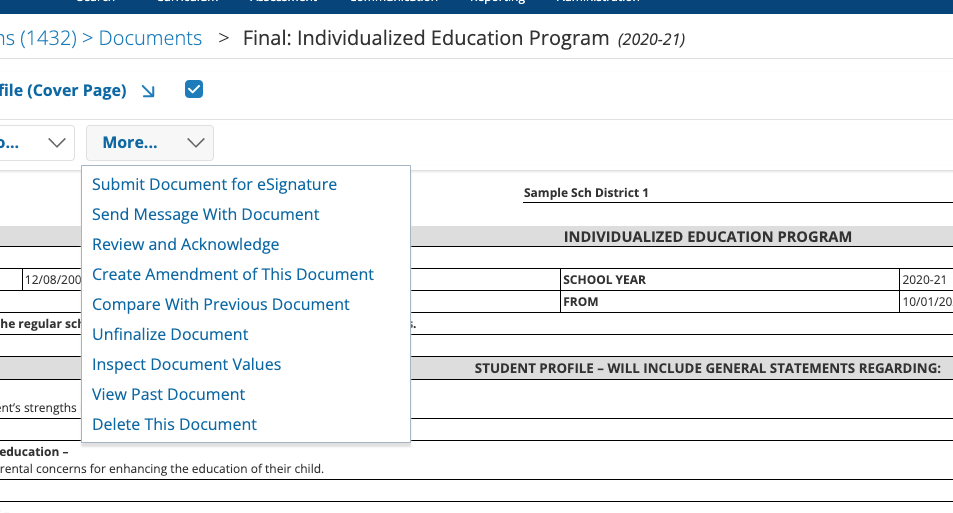 Completing An IEP Amendment PowerSchool Community