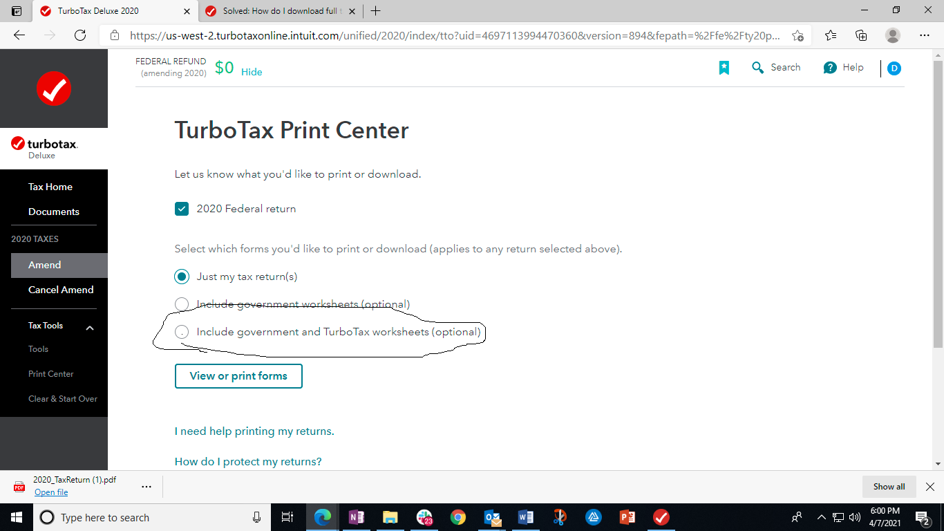 Solved I Need To Print My Tax Return So I Can Send It To The IRS Do I Need To Print All 104 